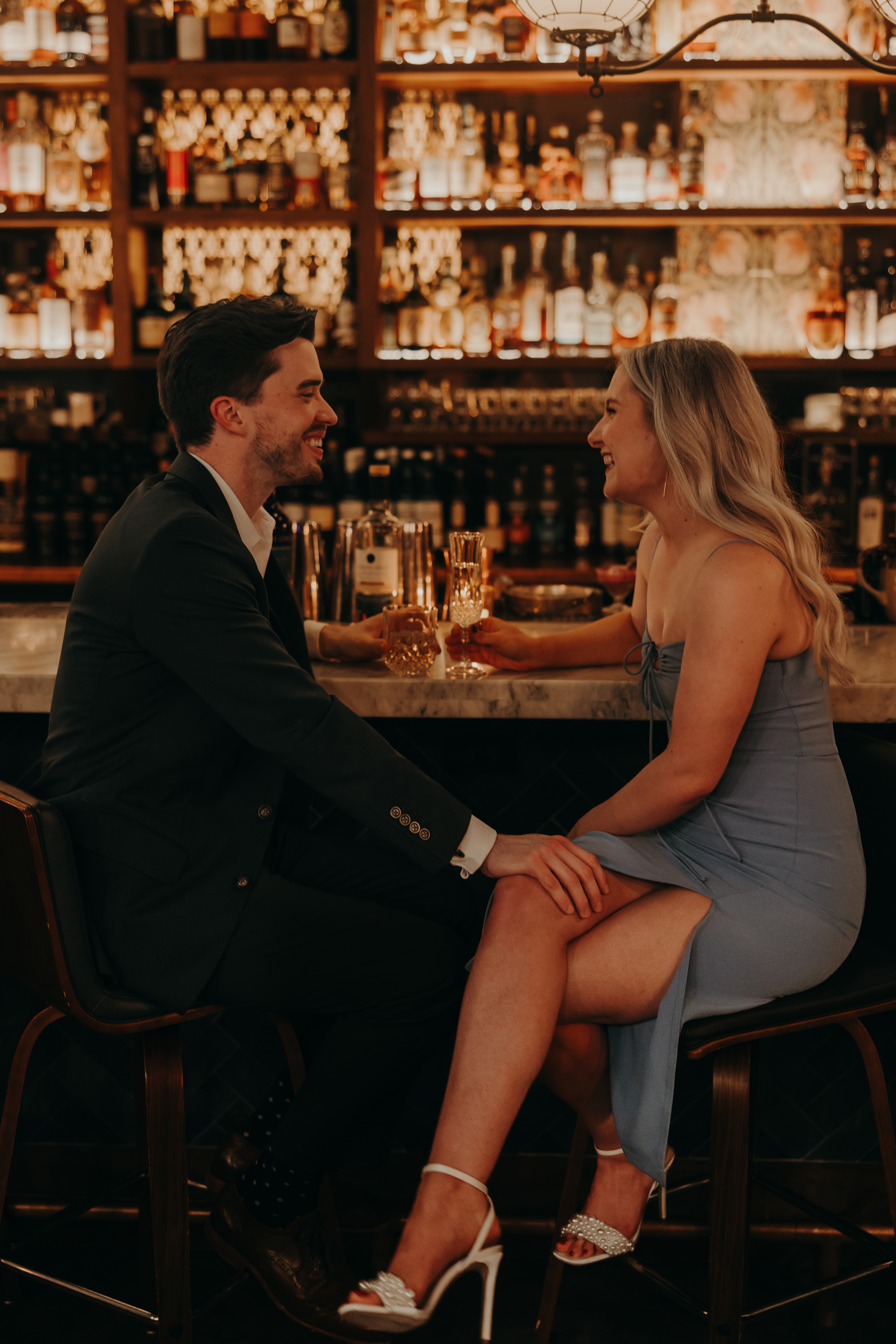 Emily & Brian | Downtown Portland Bar Engagement Session ...