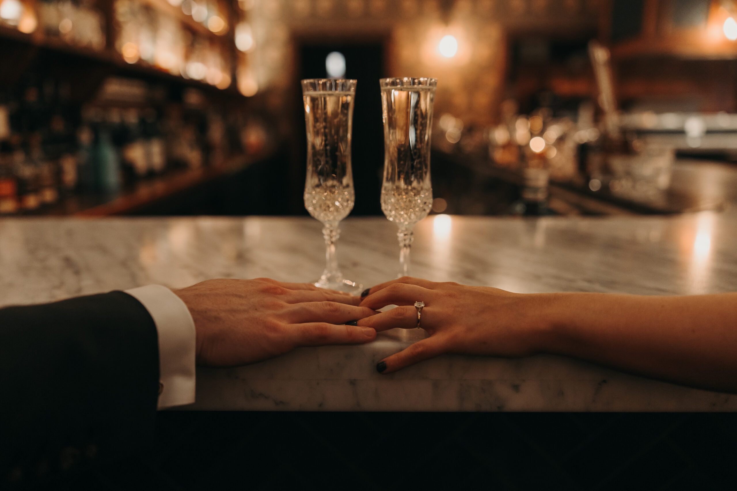 Emily & Brian | Downtown Portland Bar Engagement Session ...