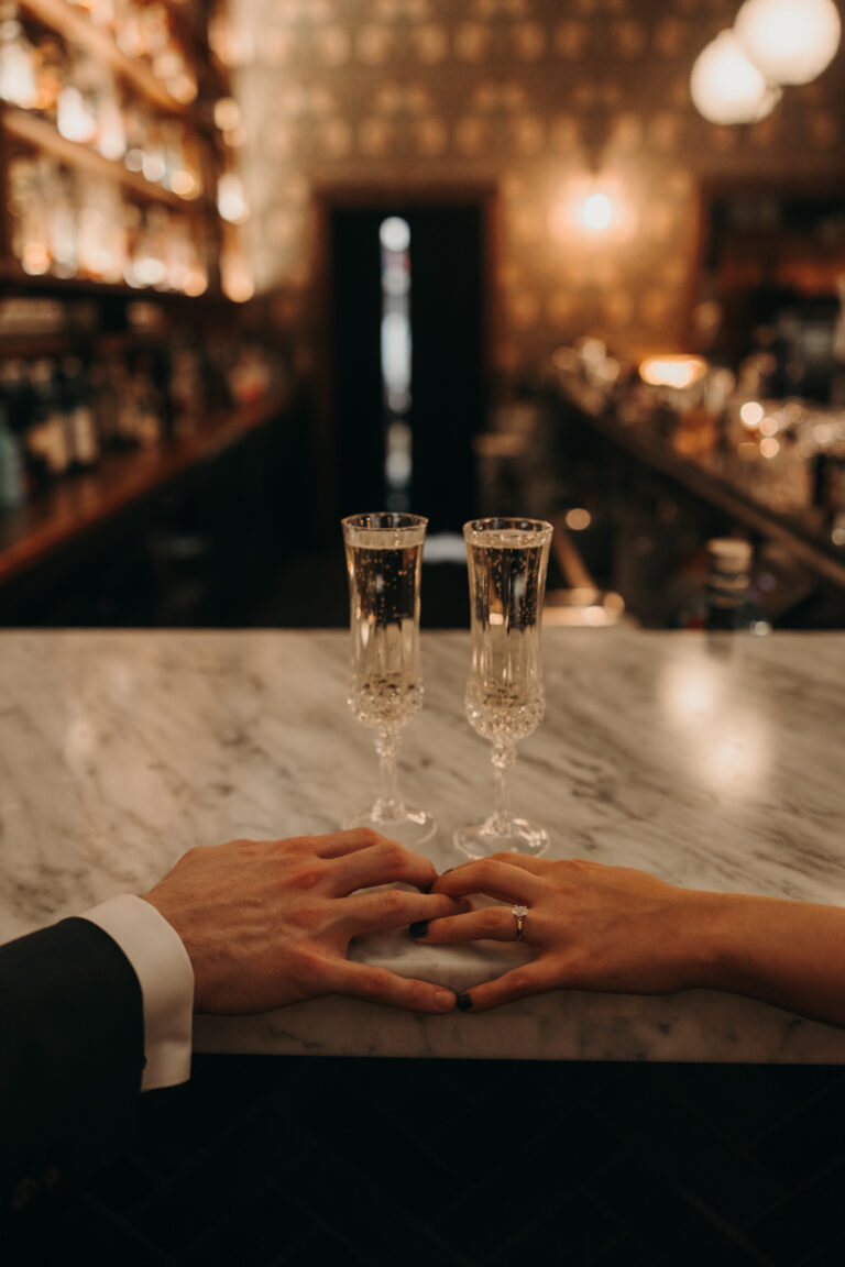 Emily & Brian | Downtown Portland Bar Engagement Session ...