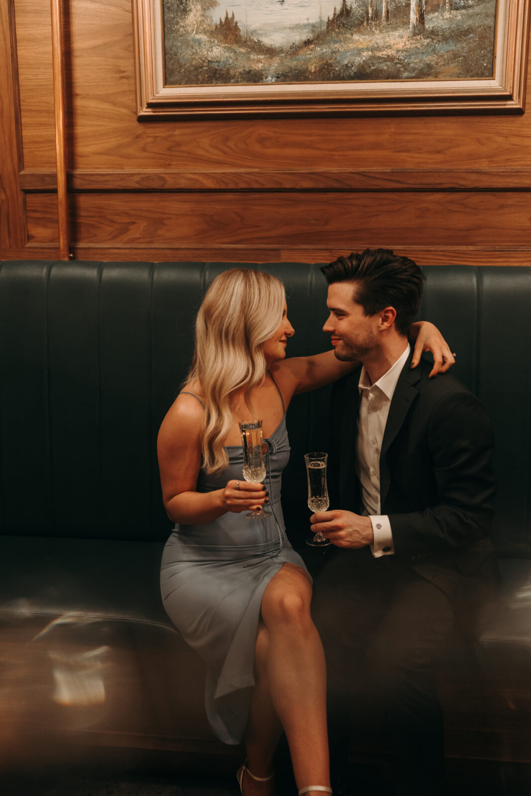 Emily & Brian | Downtown Portland Bar Engagement Session ...