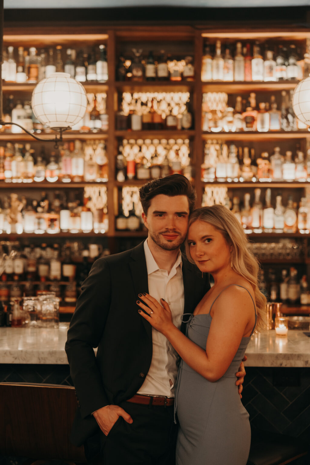 Emily & Brian | Downtown Portland Bar Engagement Session ...