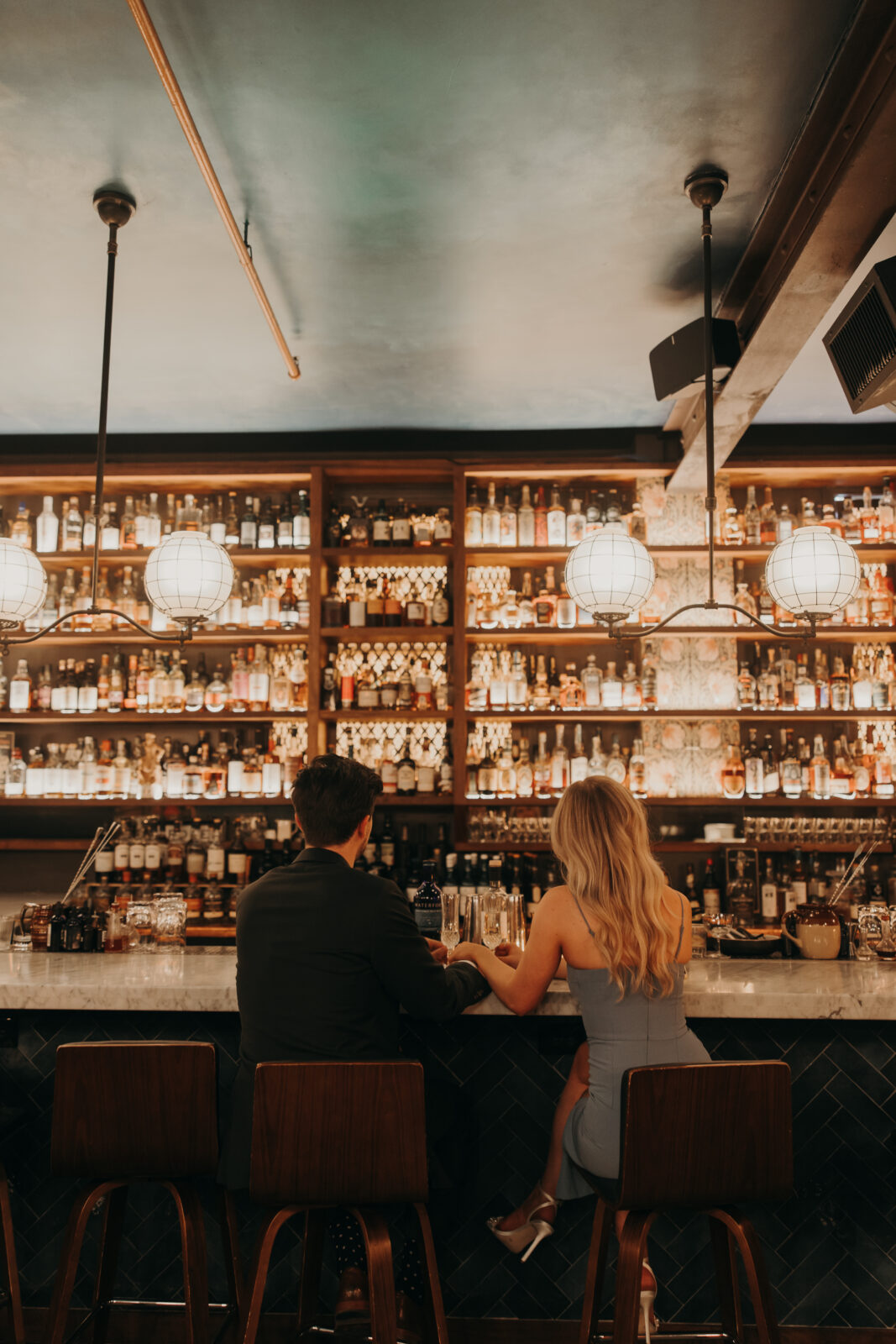 Emily & Brian | Downtown Portland Bar Engagement Session ...