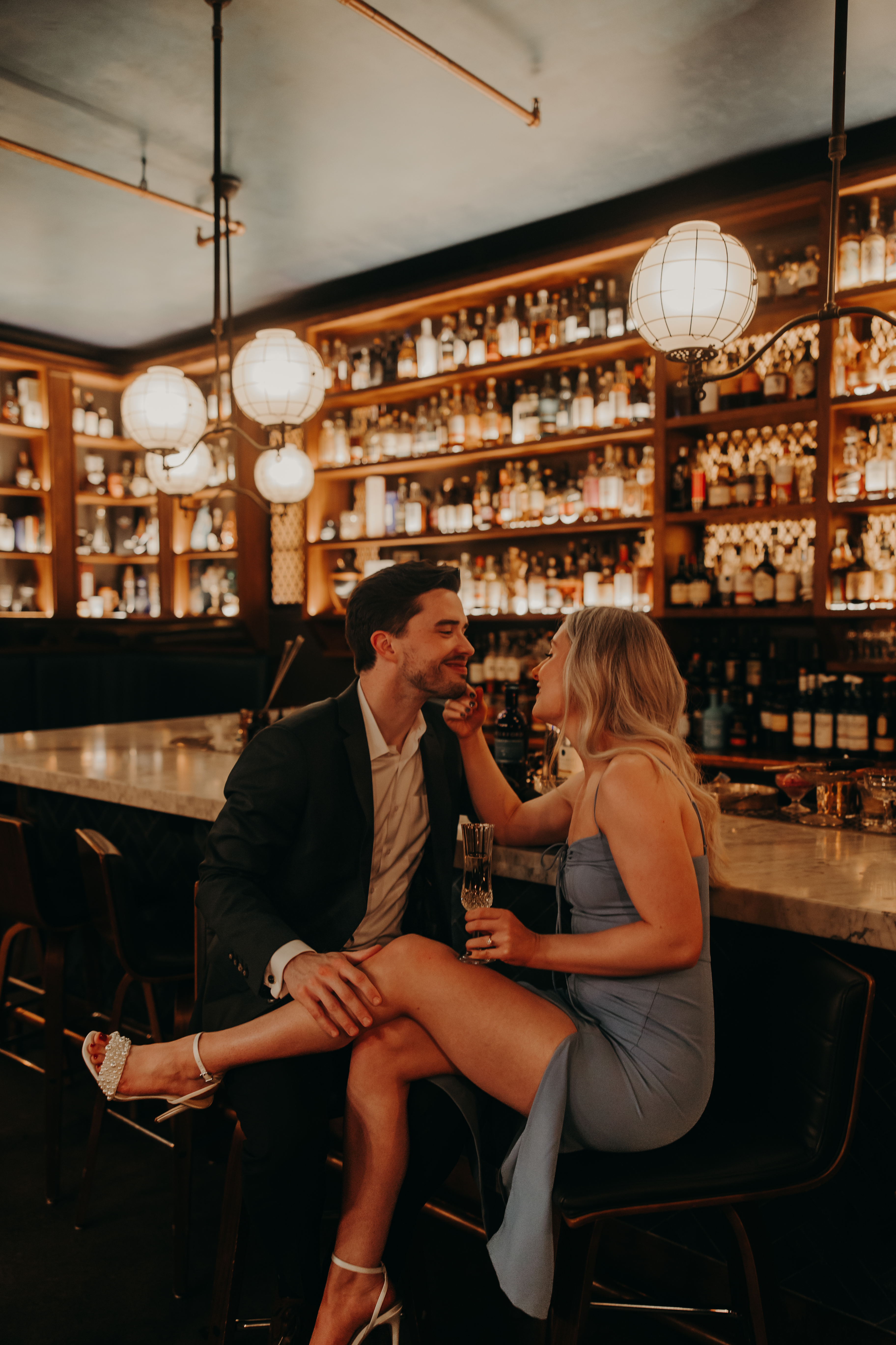 Emily & Brian | Downtown Portland Bar Engagement Session ...